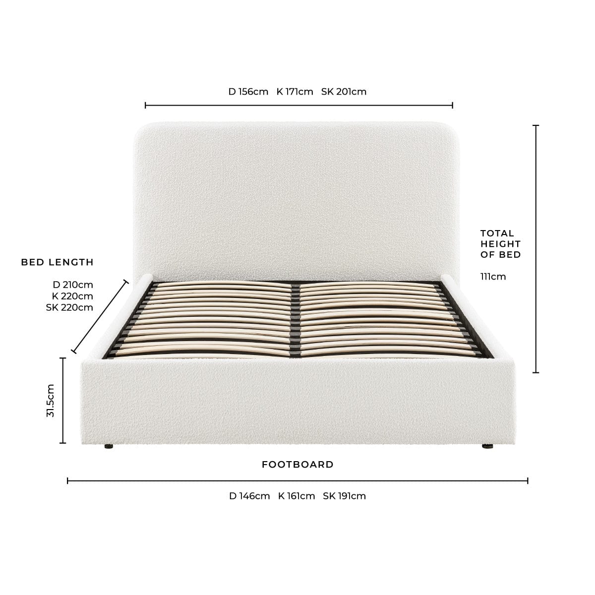 Monroe Boucle Bed Frame – British Bed Co